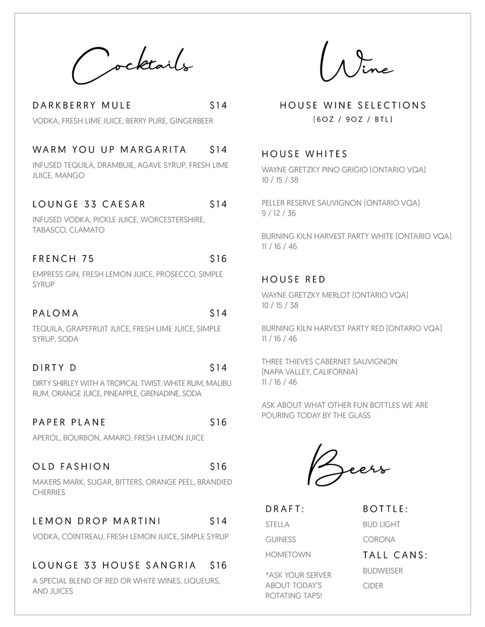 Capitol + Lounge Thirty Three | Restaurant & Events