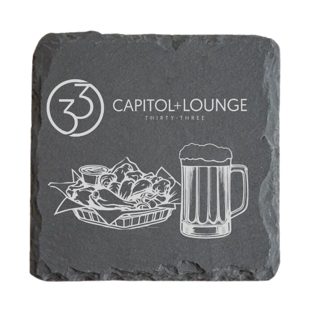 Wings + Beer Coaster | Capitol + Lounge Thirty Three
