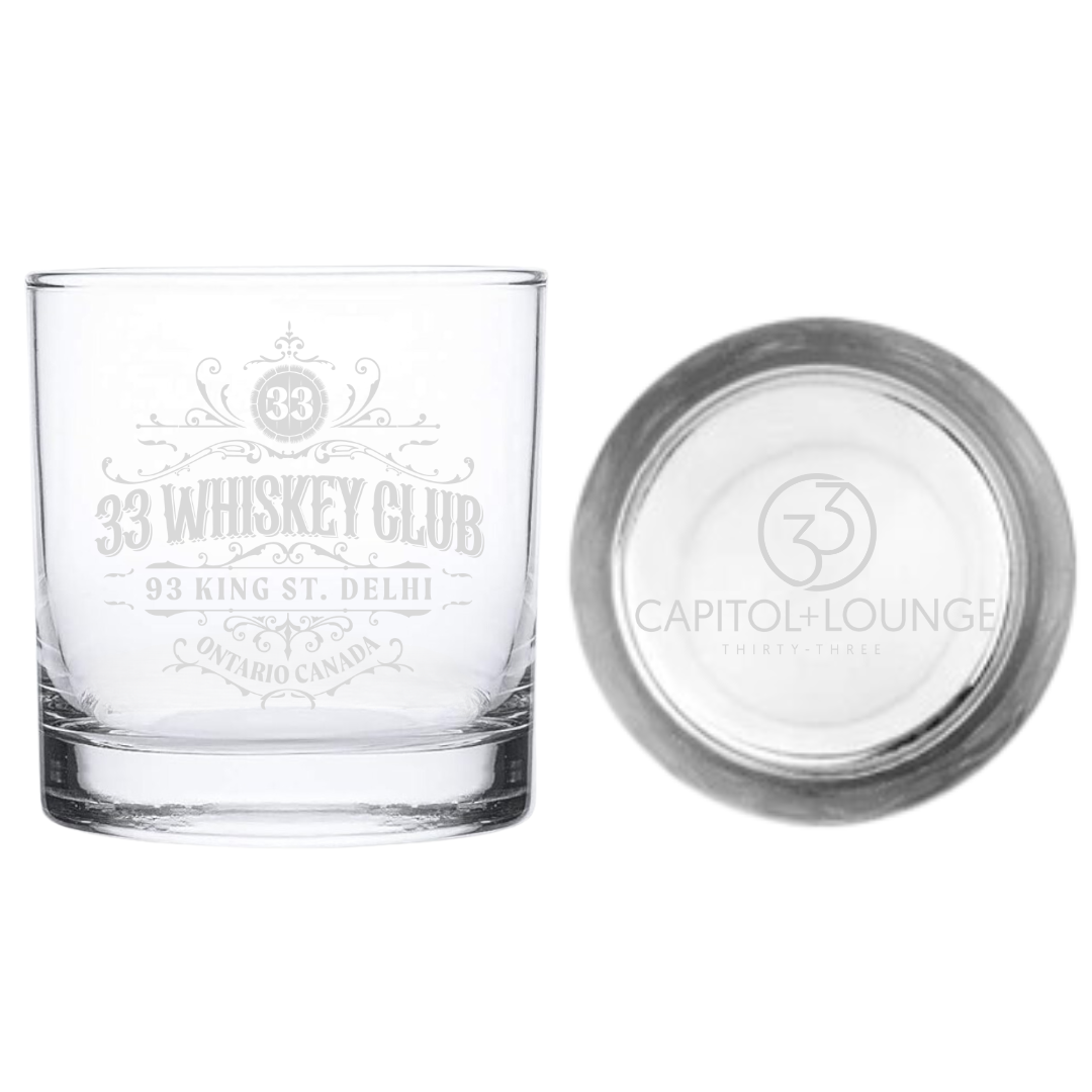 33 Club Whiskey Glass | Capitol + Lounge Thirty Three